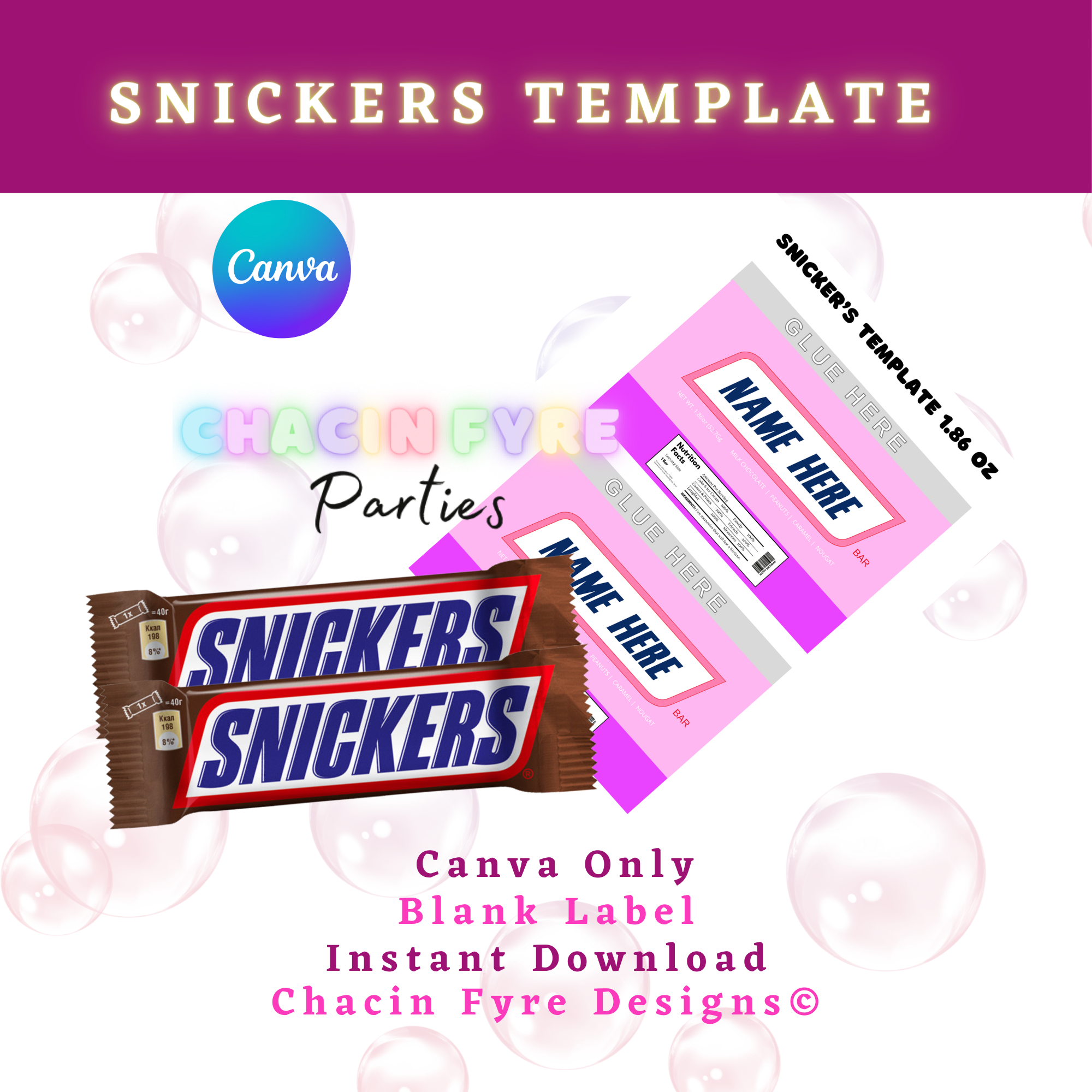 1.36 oz Snickers Template – Chacin Fyre