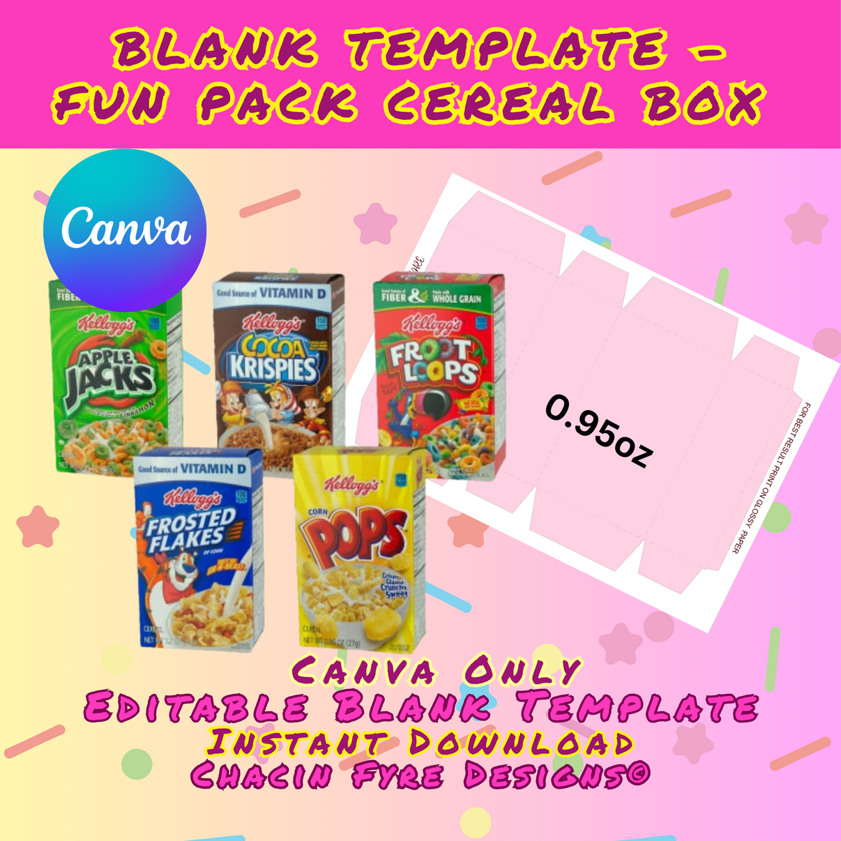 Mini Cereal Box Template – Chacin Fyre